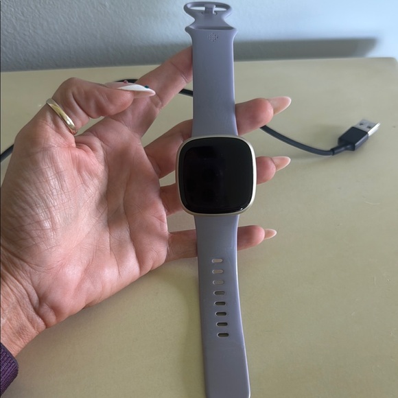 fitbit | Wearables | Fitbit Versa 3 Graypurple Smartwatch With Sleek ...